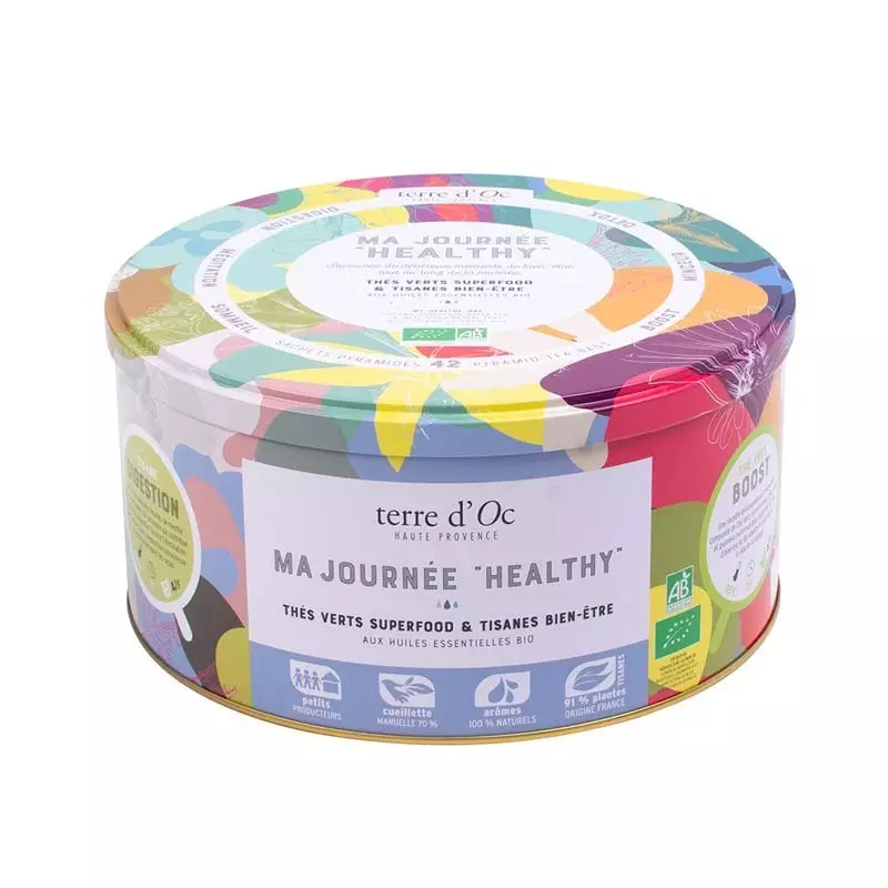 Coffret Ma journée Healthy : 42 sachets thés verts & tisanes | Terre d'Oc